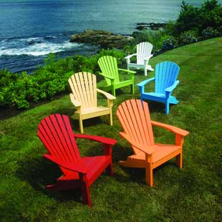 Seaside Casual Adirondack Shell Back Chair - Navy Outdoor Furniture ...